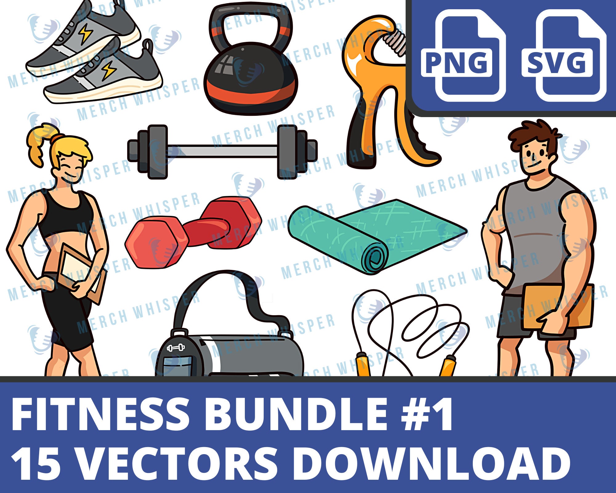 Fitness SVG Bundle for Shirts // Gym PNG Sublimation Files // Personal ...