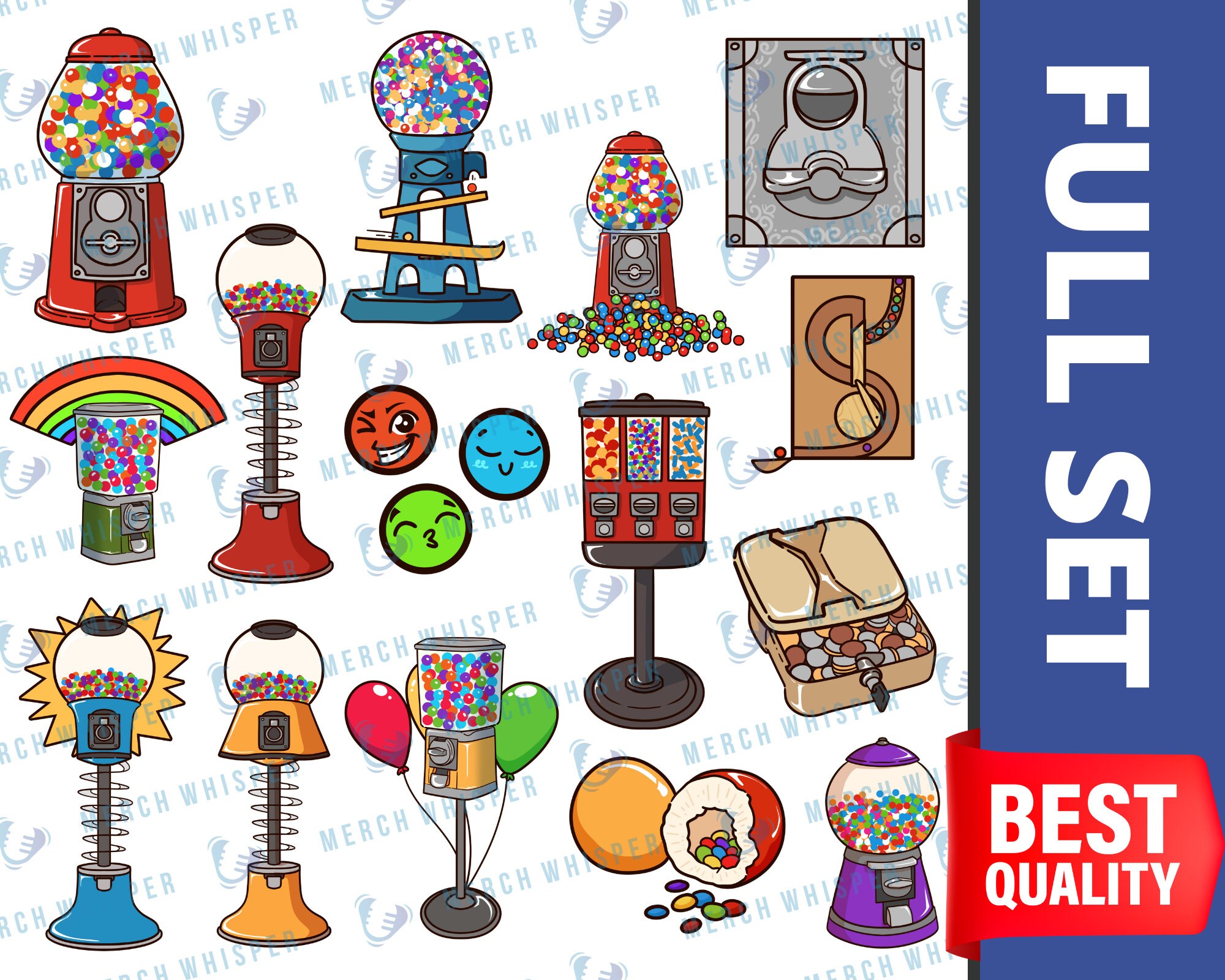 Candy Machine SVG Bundle for Shirts // Gumball PNG Sublimation Files ...