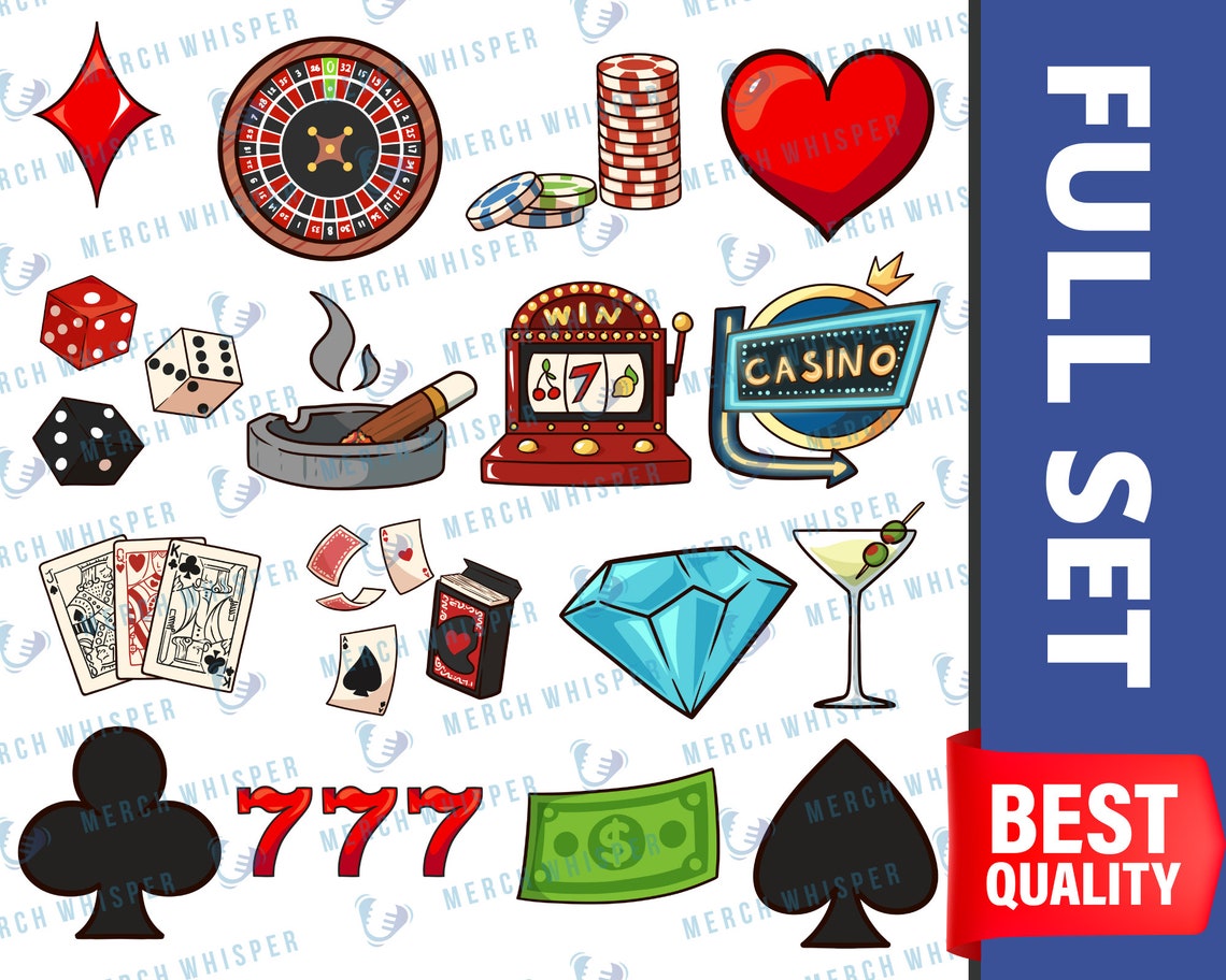 16 Casino SVG Files Gambling PNG Digital Download Poker - Etsy