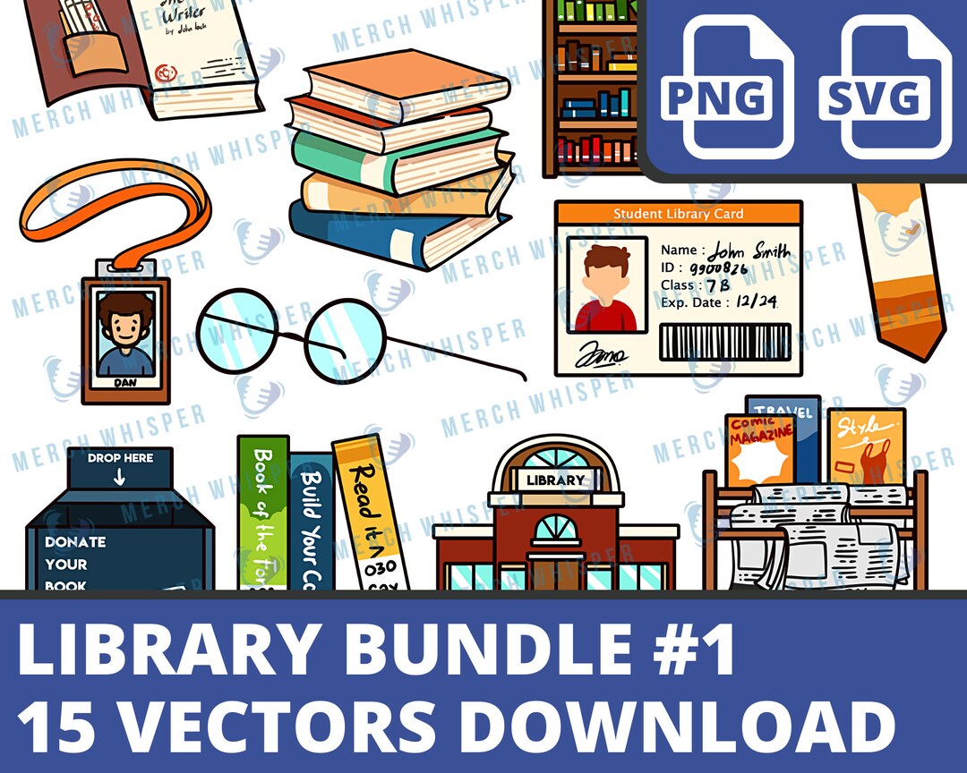 Library SVG Bundle for Shirts // Librarian PNG Sublimation Files ...
