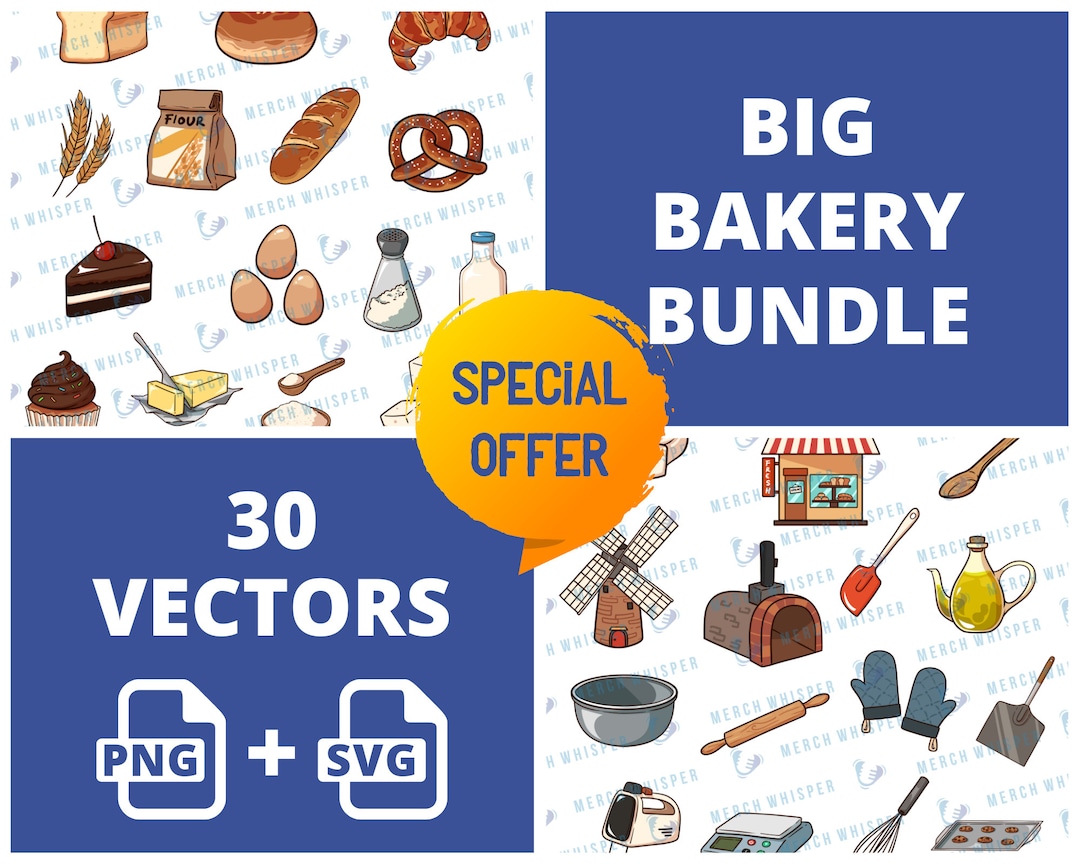 Big Patisserie SVG Bundle for Shirts // Bakery PNG Sublimation Files ...
