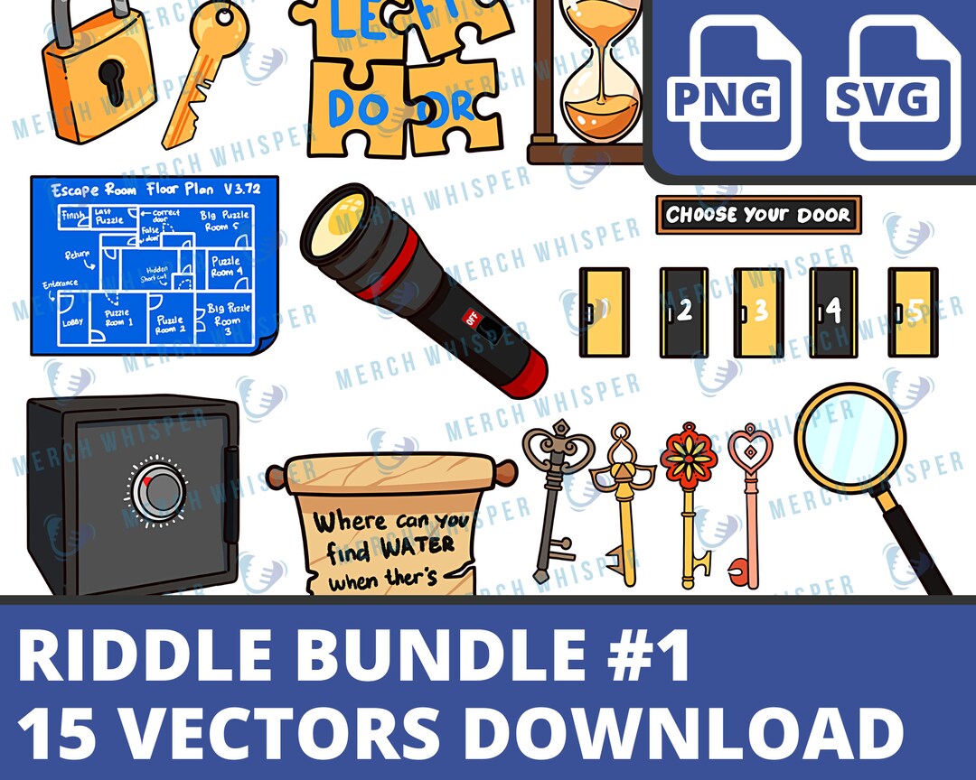 Escape Room SVG Bundle for Shirts // Puzzle Games PNG Sublimation Files ...