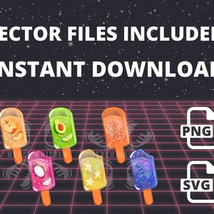 6 Ice Pop SVG Bundle, Fruit Popsicle Sublimation Design, Summer Ice ...