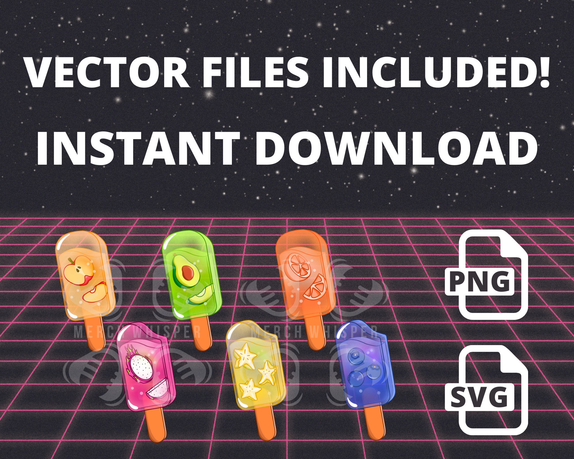 6 Ice Pop SVG Bundle, Fruit Popsicle Sublimation Design, Summer Ice ...