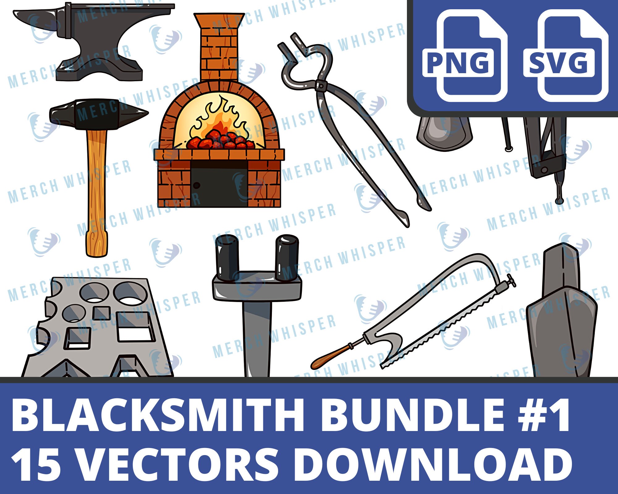 Blacksmith SVG Bundle for Shirts // Forge PNG Sublimation Files ...