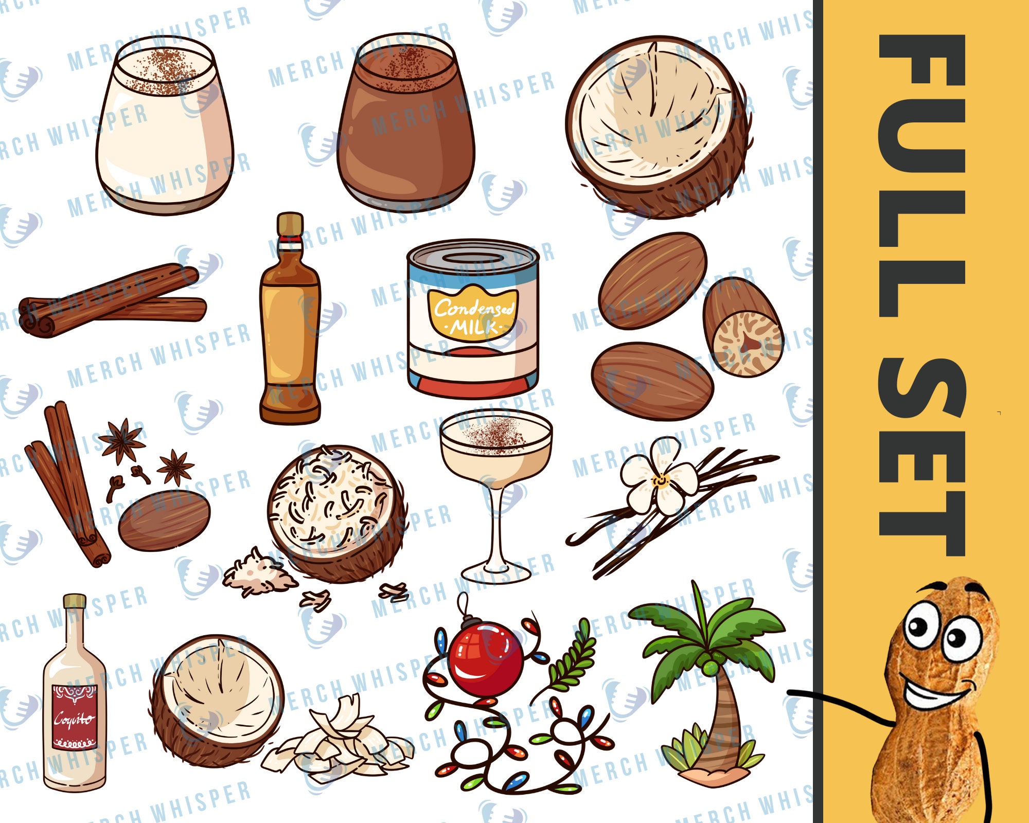 Coquito SVG Bundle for Shirts // Puerto Rico PNG Sublimation Files ...