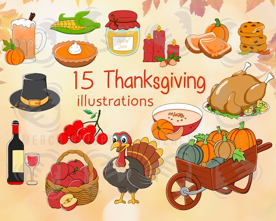 15 Thanksgiving SVG Bundle Cozy Fall Clipart Autumn PNG - Etsy