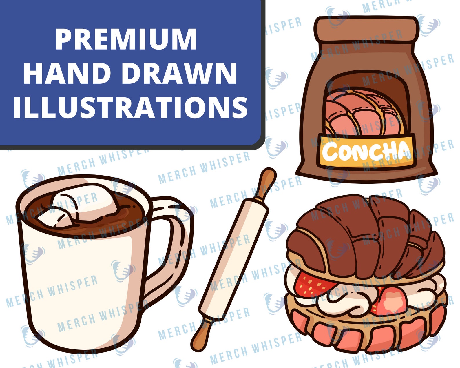 Conchas SVG Bundle for Shirts // Bakery PNG Sublimation Files // Baking ...