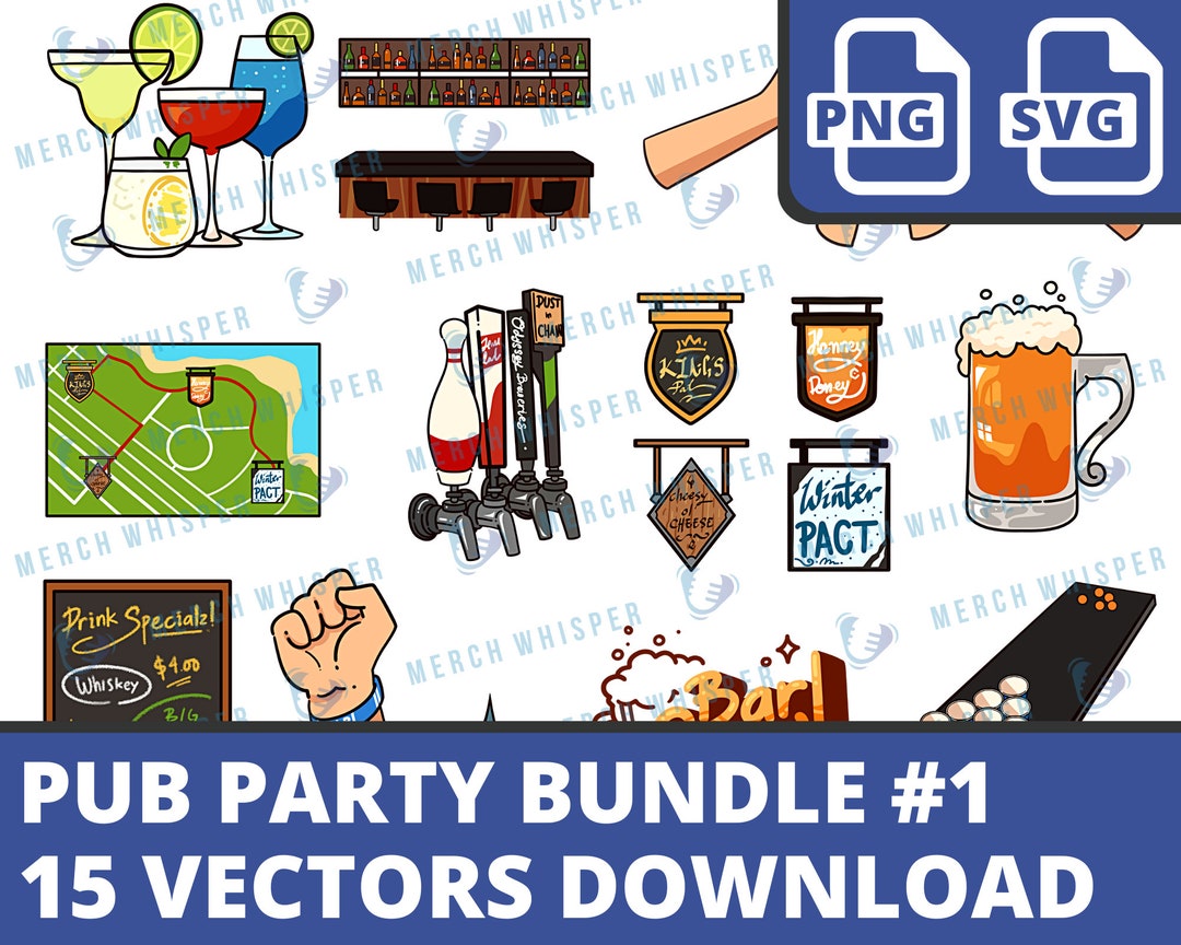 Bar Crawl SVG Bundle for Shirts // Pub PNG Sublimation Files // Beer ...