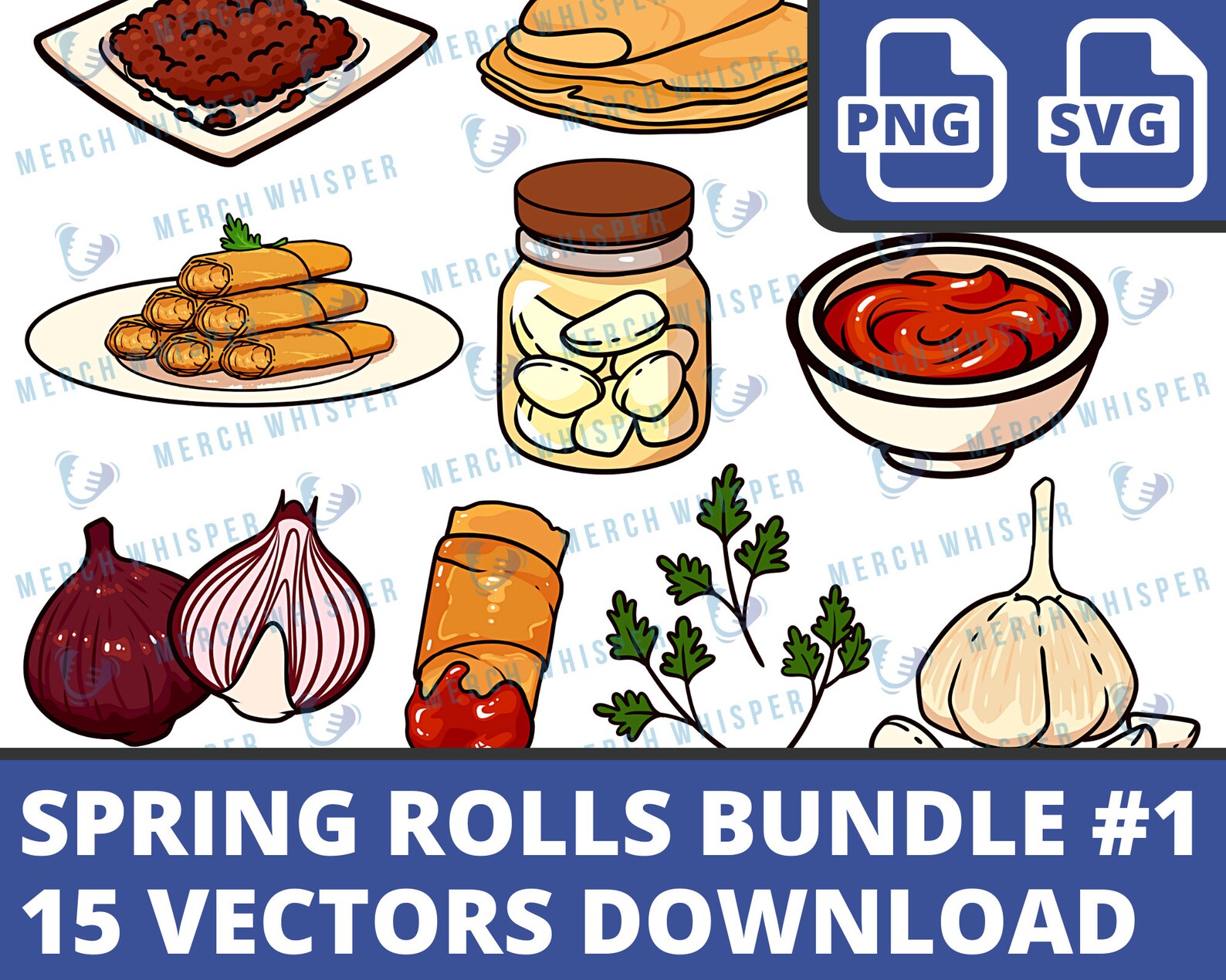 Spring Rolls SVG Bundle for Shirts // Lumpia PNG Sublimation Files ...