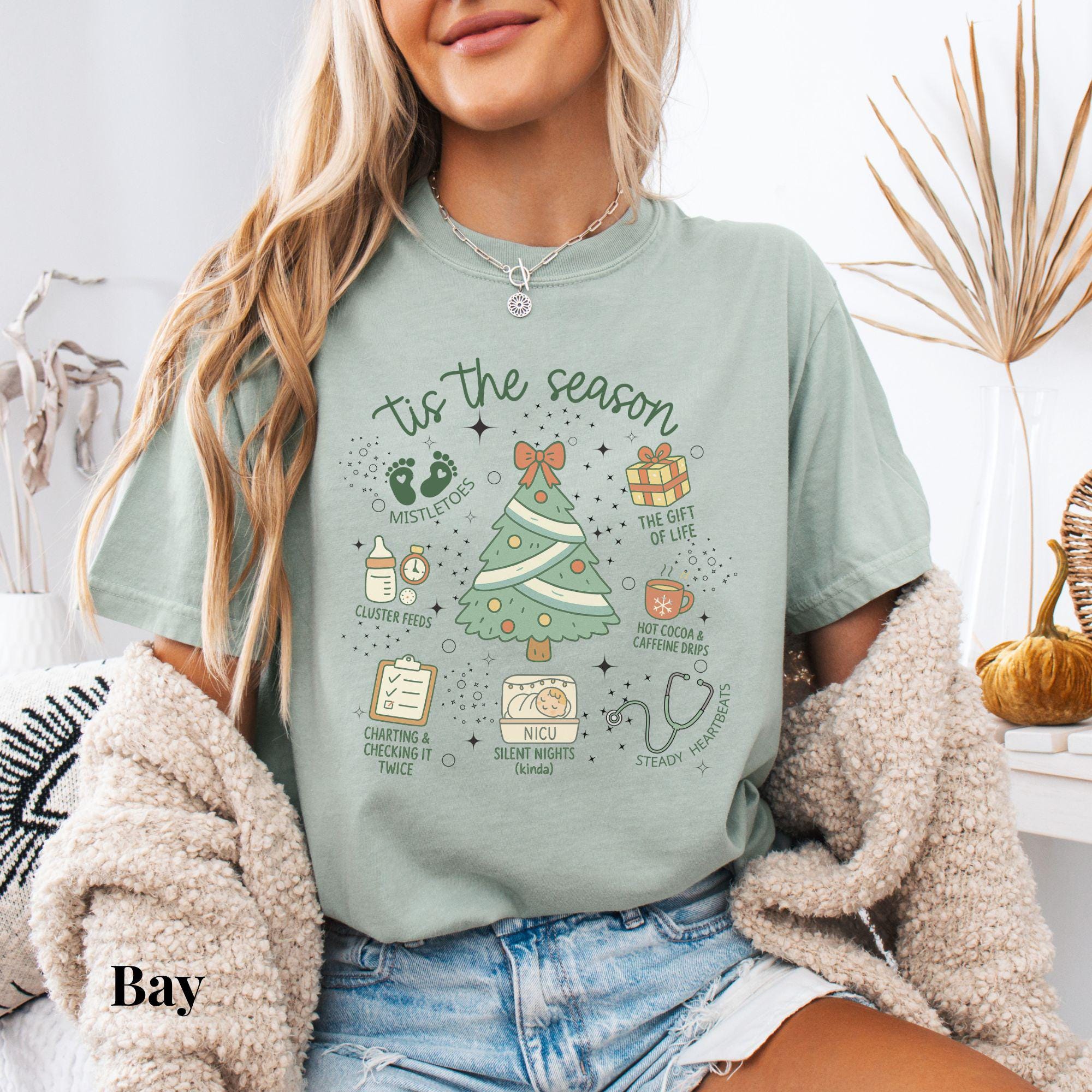 Comfort Colors Christmas NICU Nurse Shirt for Neonatal Nurse, Holiday ...