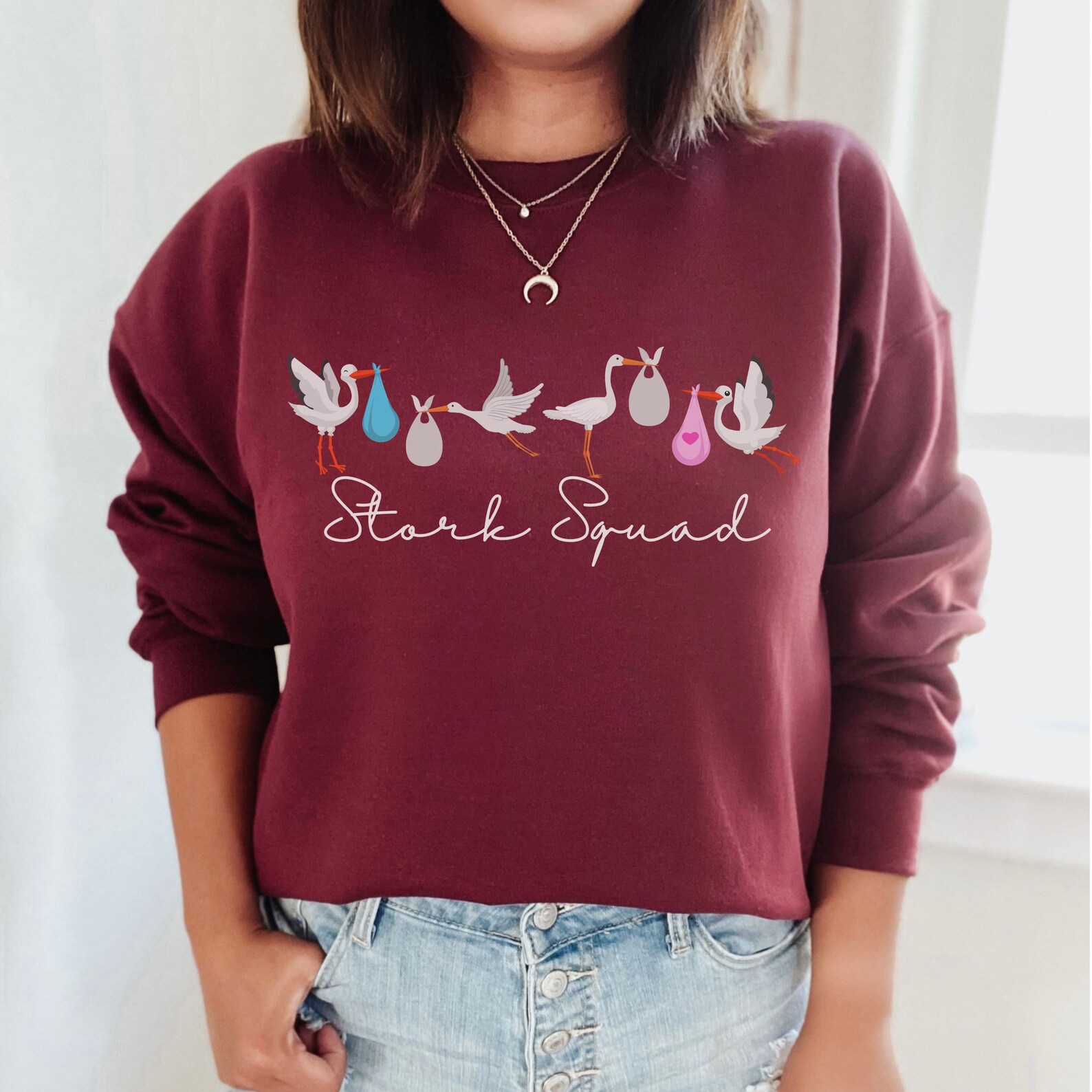 Labor and Delivery Stork Squad Nurse Crewneck Sweatshirt Cute - Etsy