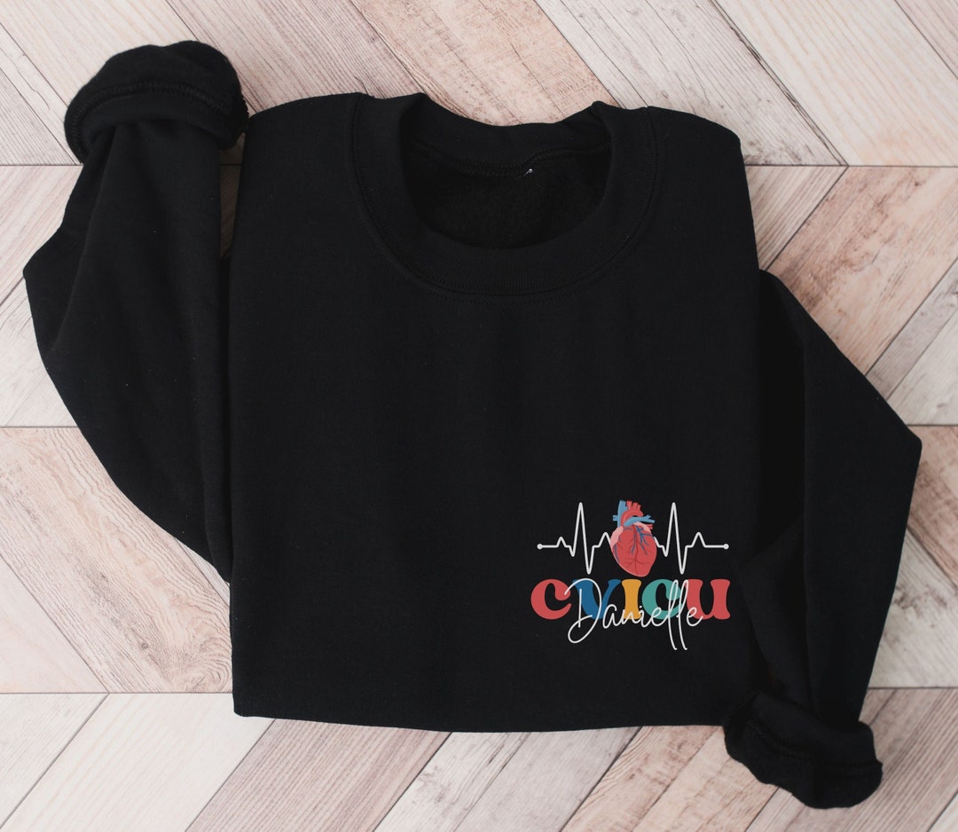 Personalized CVICU Nurse Crewneck Sweatshirt, Cardiovascular ICU Nurse ...