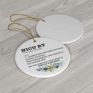RT Ornament for NICU Respiratory Therapist, Rt Christmas Ornament, Nicu ...