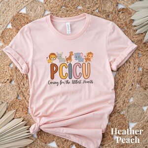 PCICU Nurse Shirt, Cute Peds Cardiac ICU Nurse Tshirt for Work ...