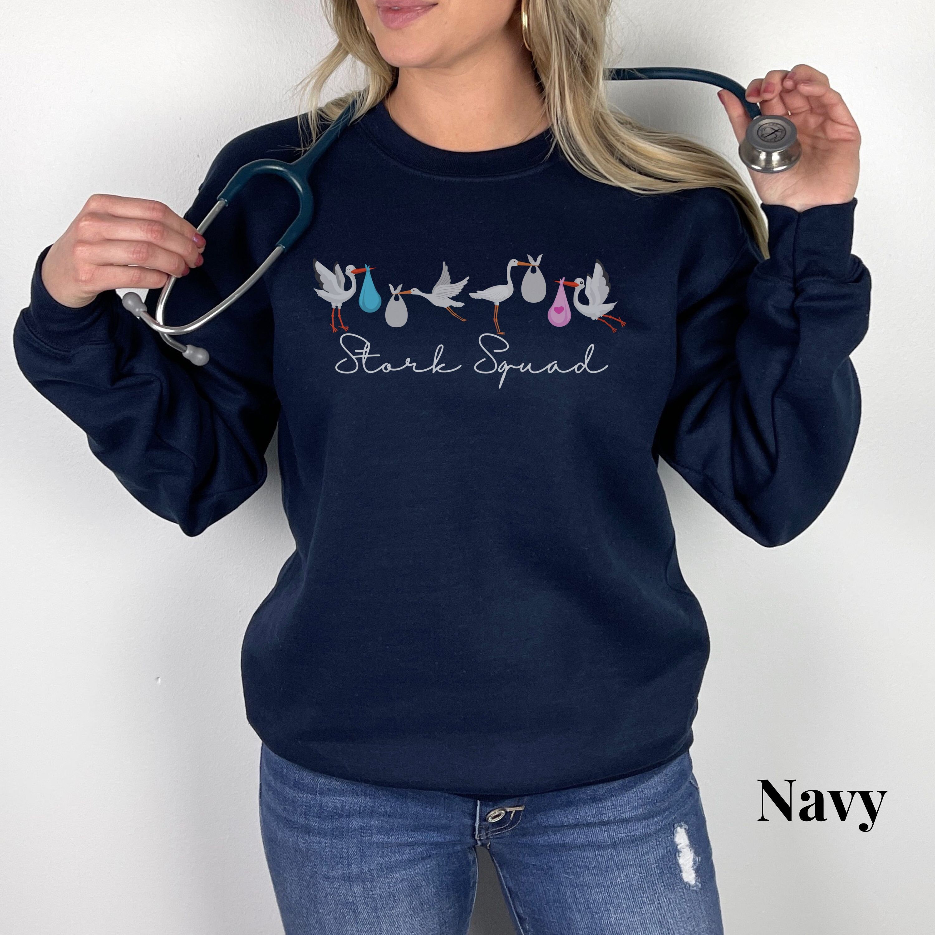 Labor and Delivery Stork Squad Nurse Crewneck Sweatshirt Cute - Etsy