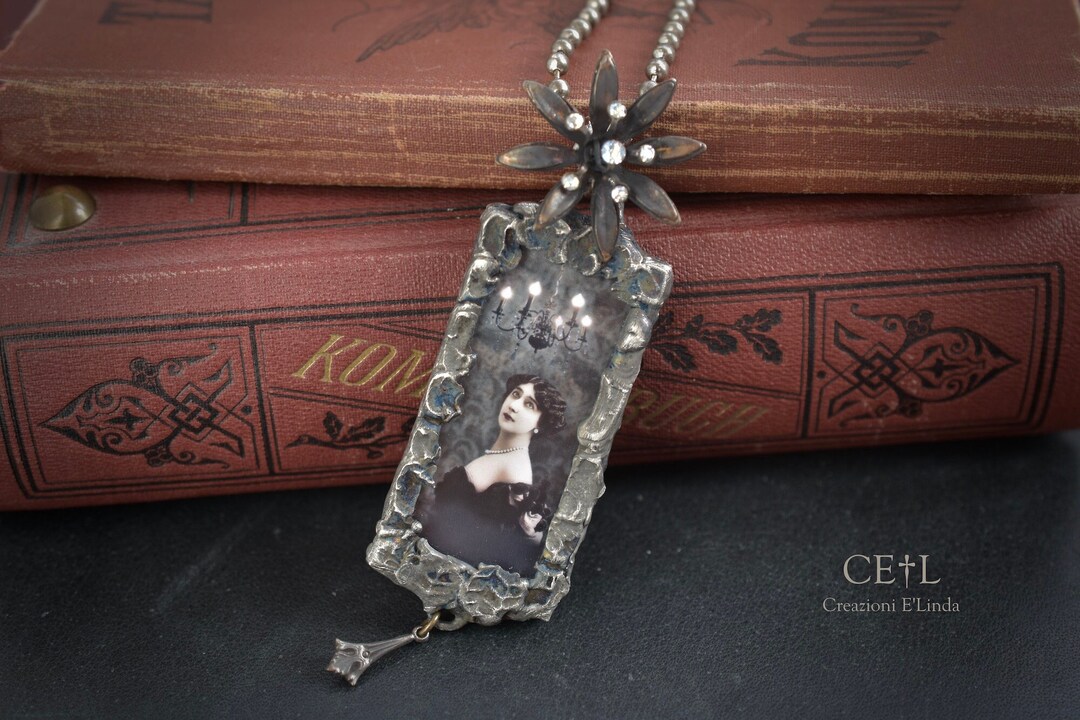 Handmade Soldered Glass Pendant Necklace, Silver Alloy Solder Picture ...