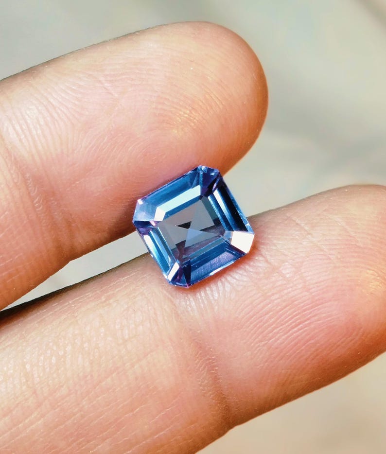 Color Change Alexandrite Gemstone: Square Asscher Cut, June Birthstone ...