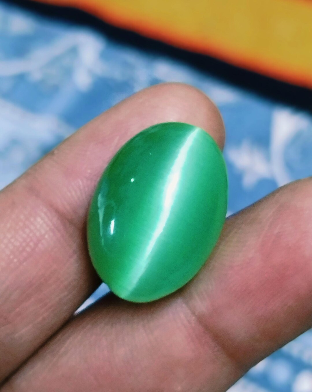 Oval Green Cat Eye Cabochon, Big Size Loose Gemstone (23x17 Mm) - Etsy