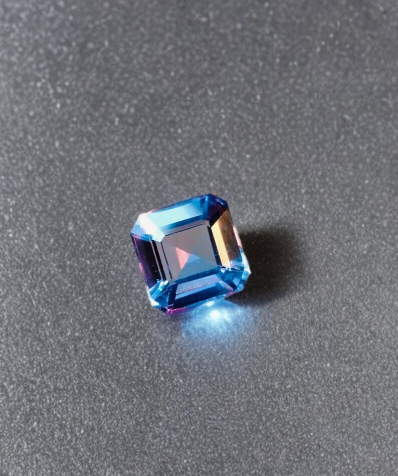 Color Change Alexandrite Gemstone: Square Asscher Cut, June Birthstone ...