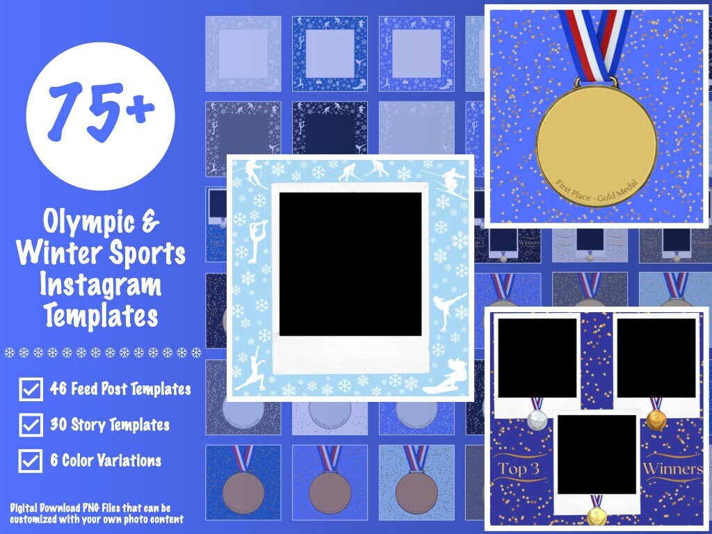 Olympic and Winter Sports Themed Instagram Digital Download - Etsy