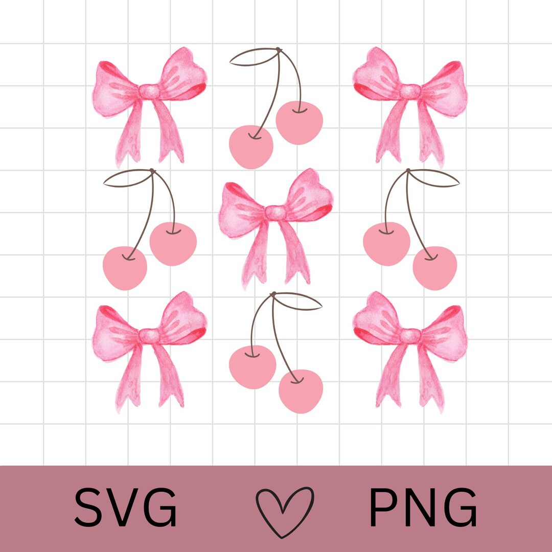 Cherry Png, Coquette Png, Coquette Cherry Png, Pink Bows, Cute Png ...