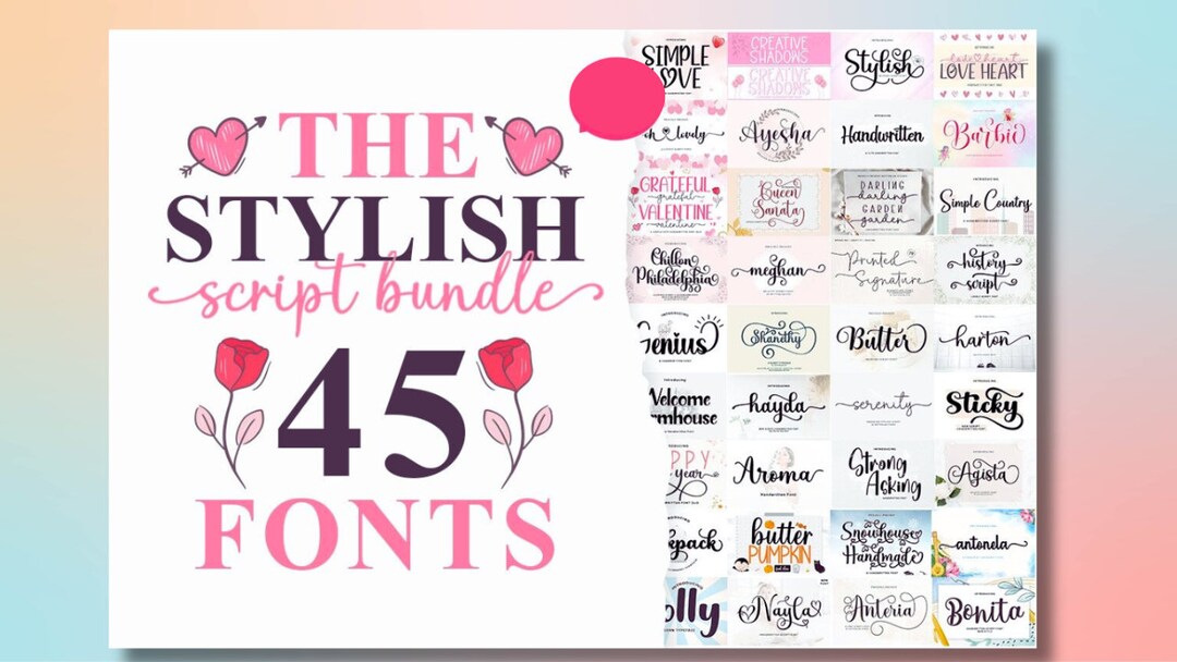 The Stylish Script Font Bundlespecial Collection Font Bundle ...