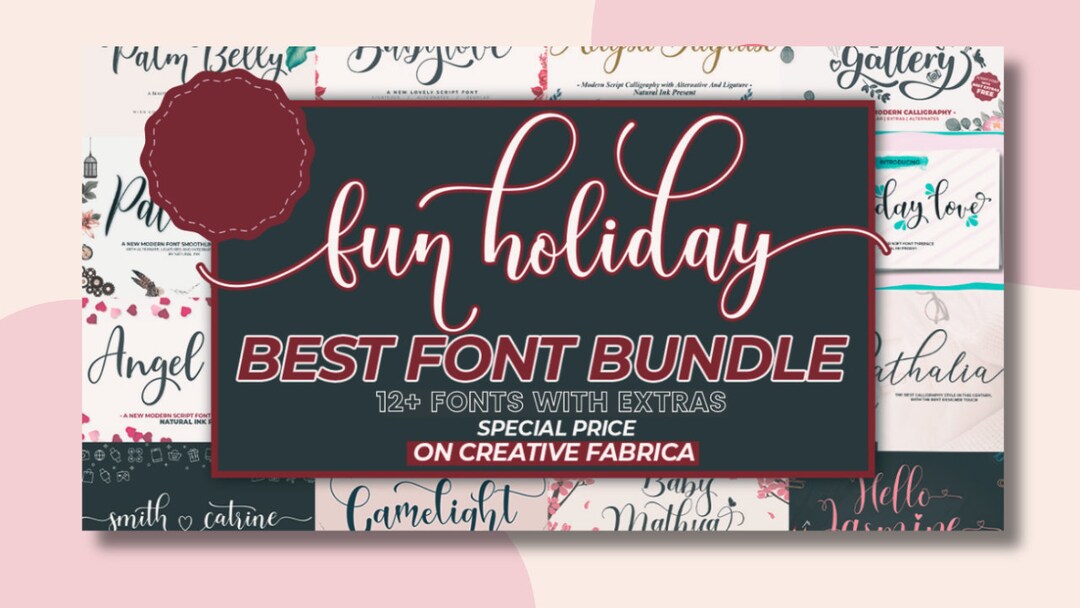 The Fun Holiday Font Bundle Instant Digital Download procreate Prints ...