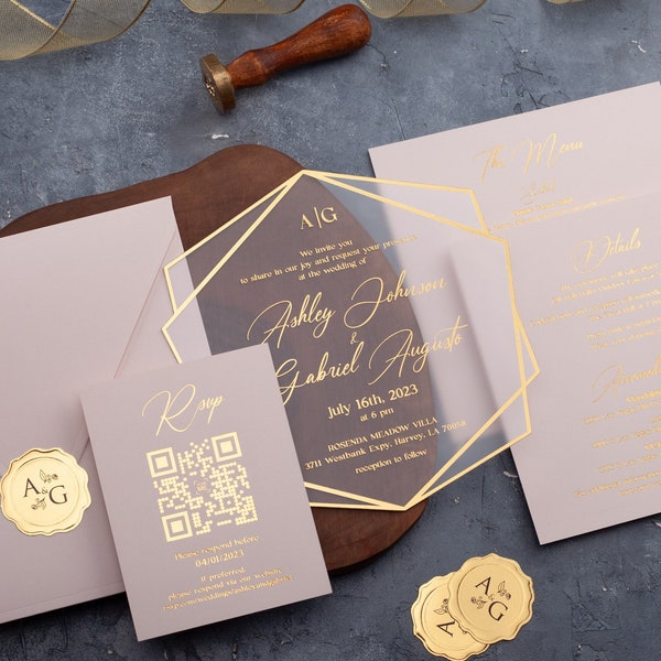 Transparent Wedding Invitation - Etsy