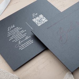 Black Wedding Invitation, Black Foil on Black Paper, Dark Wedding ...