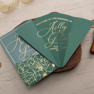 Emerald Green and Gold Acrylic Wedding Invitations - Modern Luxury ...