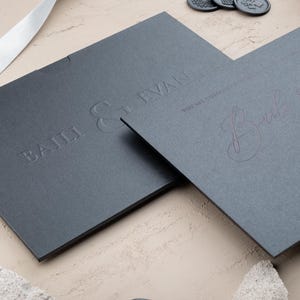 Black Wedding Invitation, Black Foil on Black Paper, Dark Wedding ...