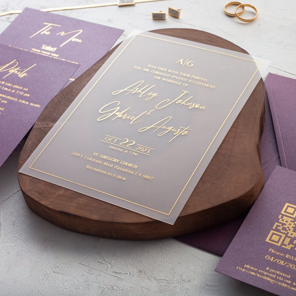 Wedding Invitation Purple - Etsy