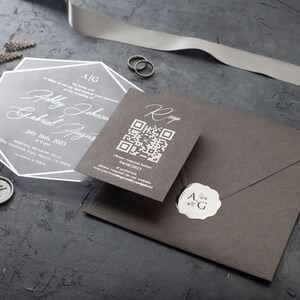 Acrylic Wedding Invitation Silver Foil Printed Acrylic - Etsy