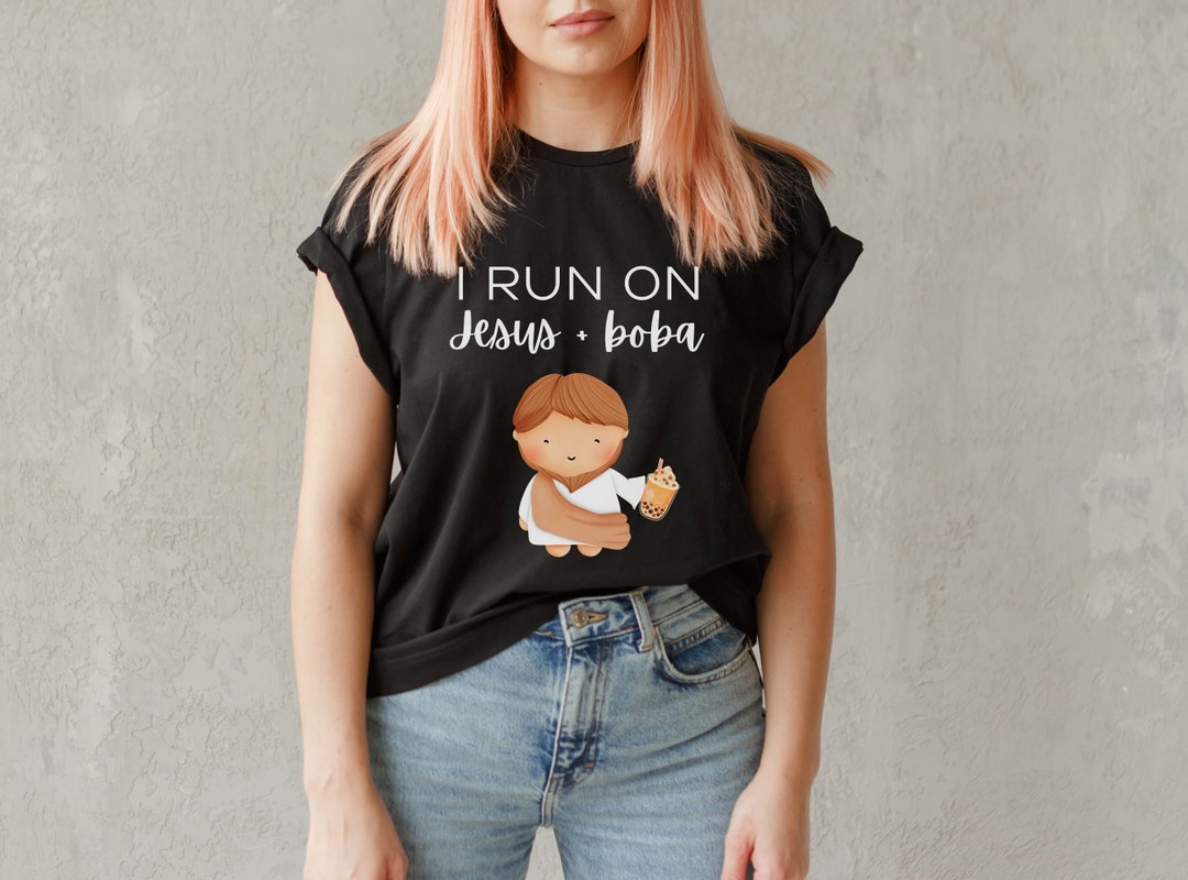 Jesus and Boba Shirt, Bubble Tea Shirt, Jesus Shirt, Boba Tea Shirt ...