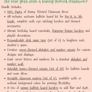 Bunny Themed Classroom Decor Bundle, Editable Classroom Decor, Easy and ...