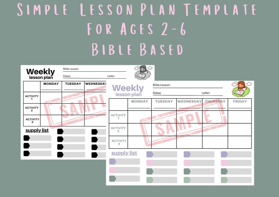 Simple Lesson Plan, Prek Weekly Template, Ages 2-6 School Outline ...