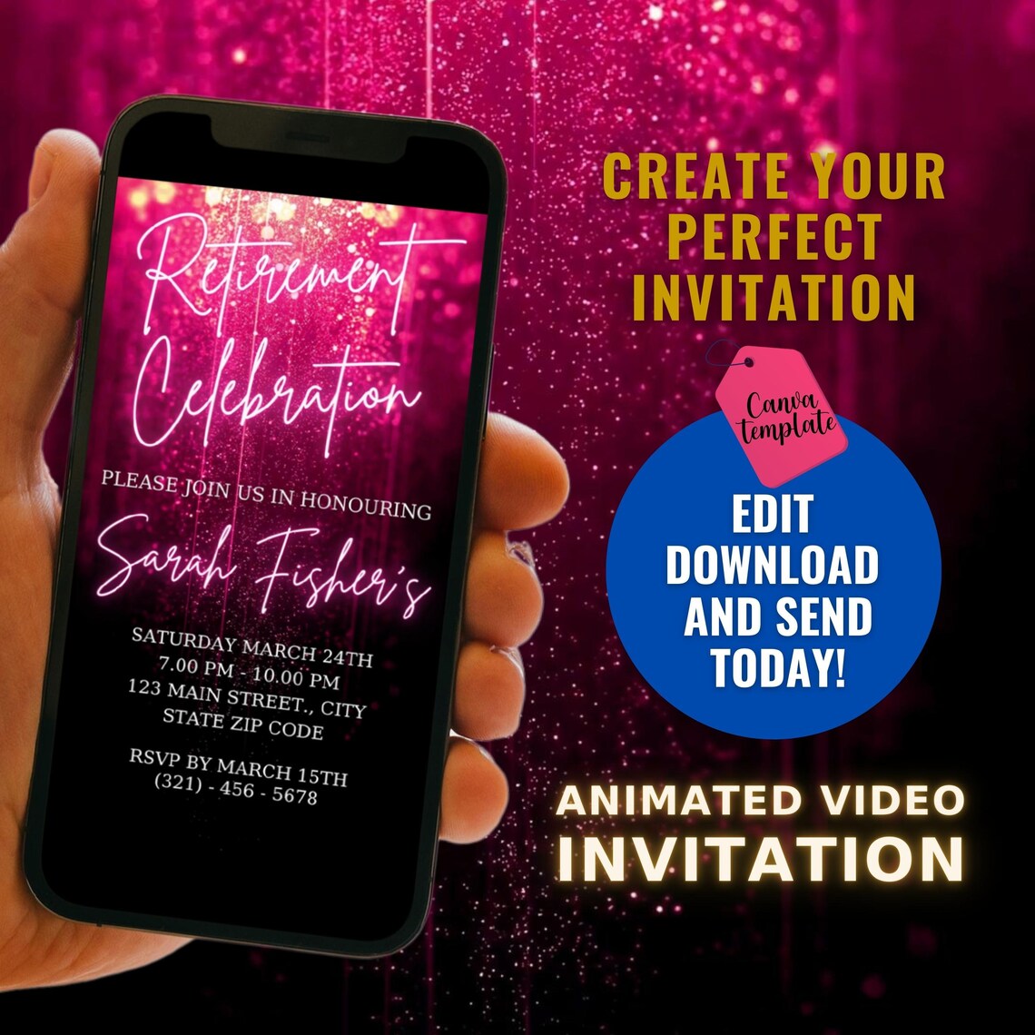 Digital Retirement Party Invitation, Electronic Retirement, Digital ...
