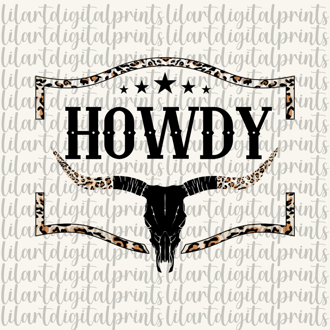 Howdy Bull Skull Leopard PNG, Country Western Digital Download for ...