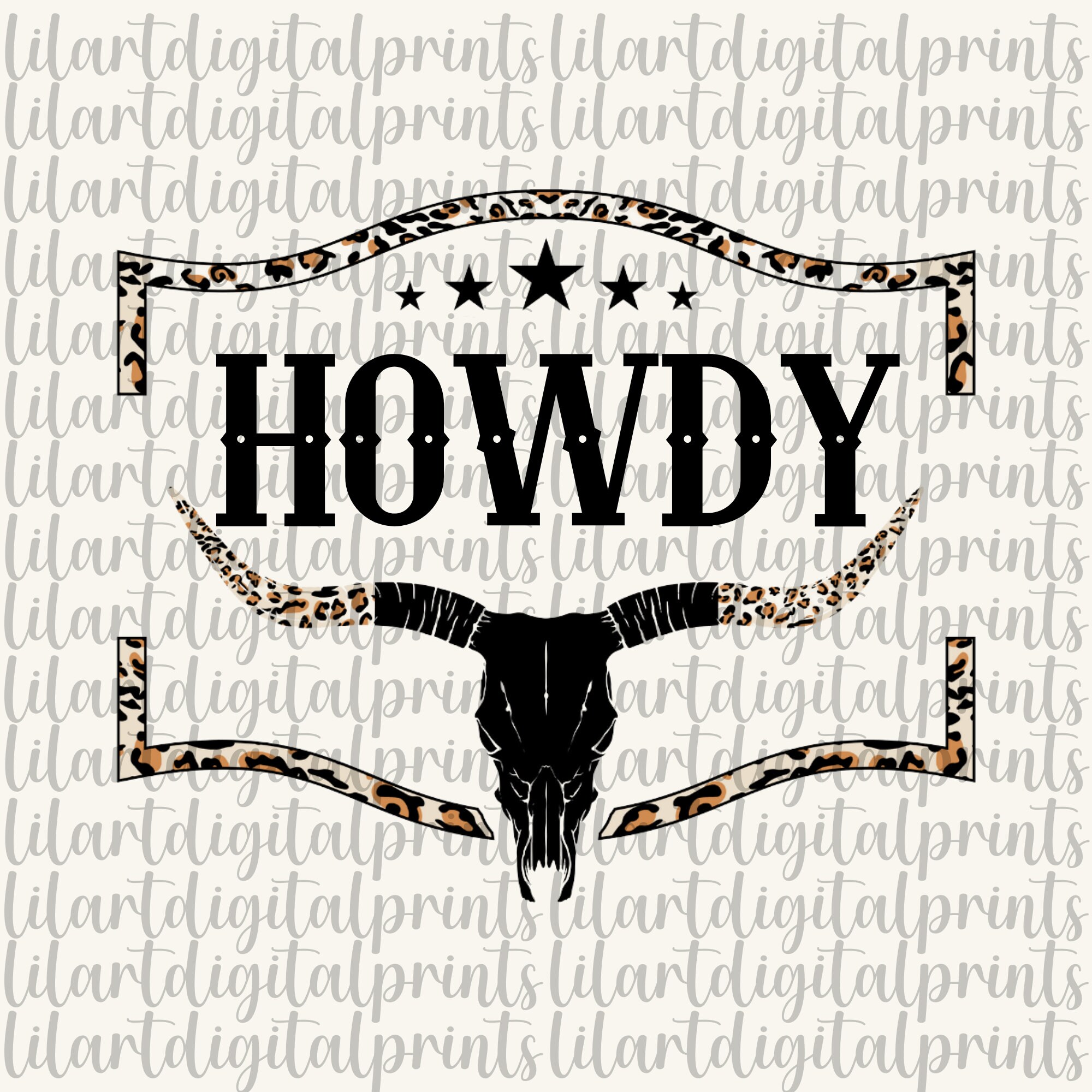 Howdy Bull Skull Leopard PNG Country Western Digital Download - Etsy