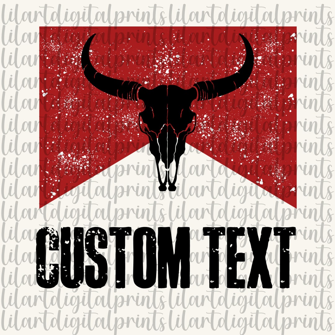 Personalized Bull Skull Distressed PNG Digital Download, Western Bull ...