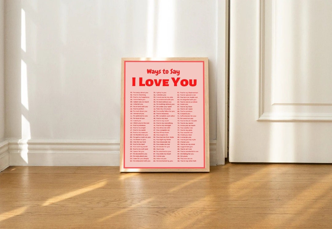 I Love You Wall Print, Digital Download Print, Retro Wall Decor, Large ...