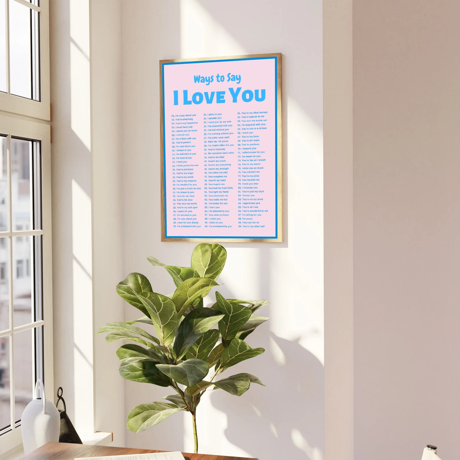 I Love You Wall Print, Digital Download Print, Retro Wall Decor, Large ...