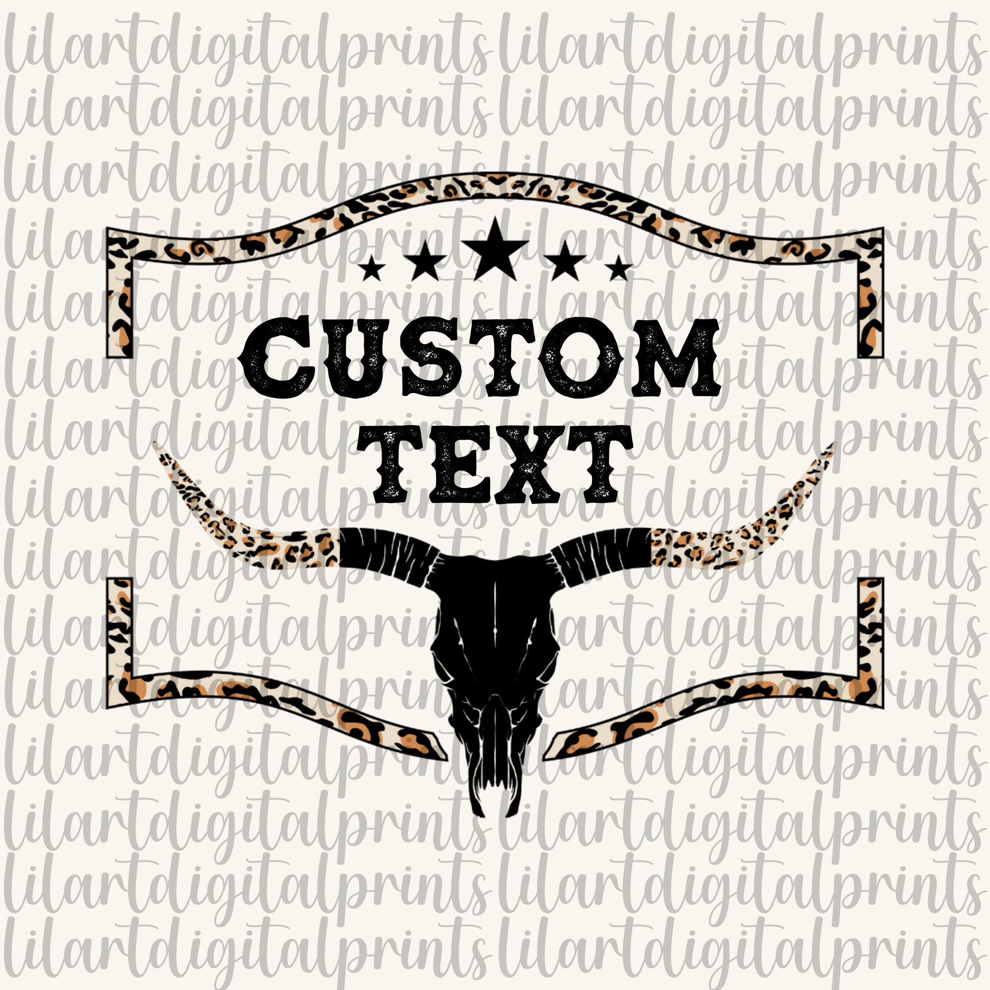 Customizable Bull Skull Leopard PNG Digital Download for Sublimation ...