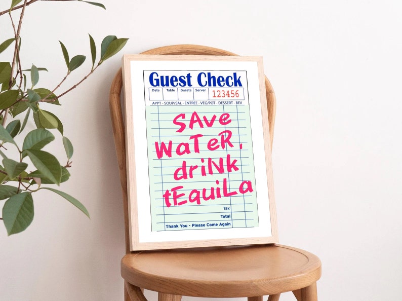 Custom Guest Check Poster Print College Dorm Posters Guest - Etsy