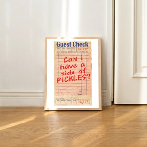 Custom Guest Check Poster Print, College Dorm Posters, Guest Check Poster, Drink Bar Print ...