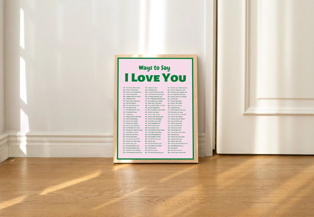 I Love You Wall Print, Digital Download Print, Retro Wall Decor, Large ...