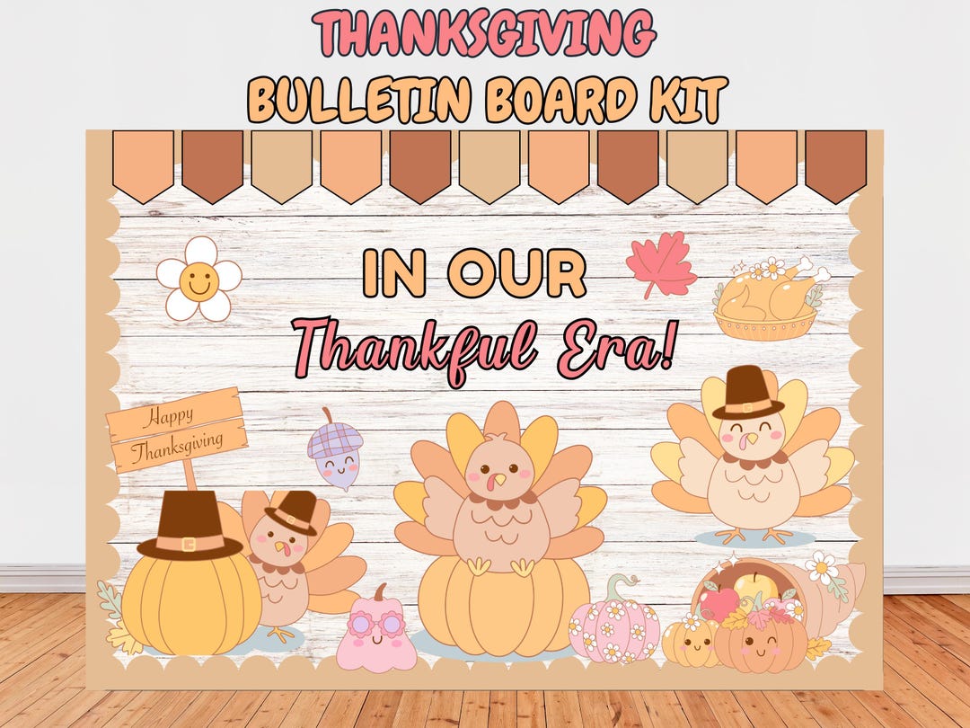 Thanksgiving Turkey Bulletin Board Kit, Classroom Decor (digital ...