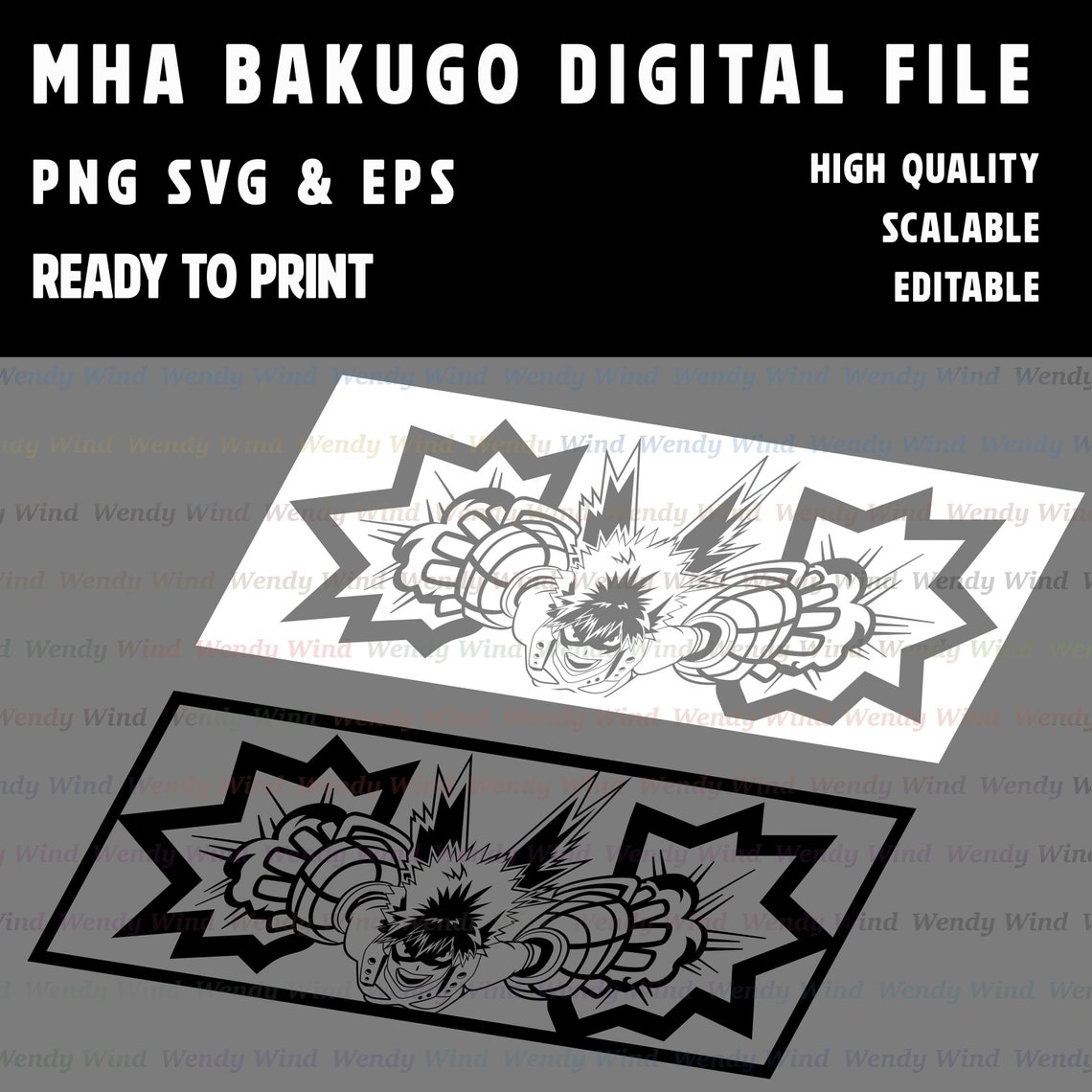 Anime Digital File Explosive Boy PNG, SVG, EPS - Etsy