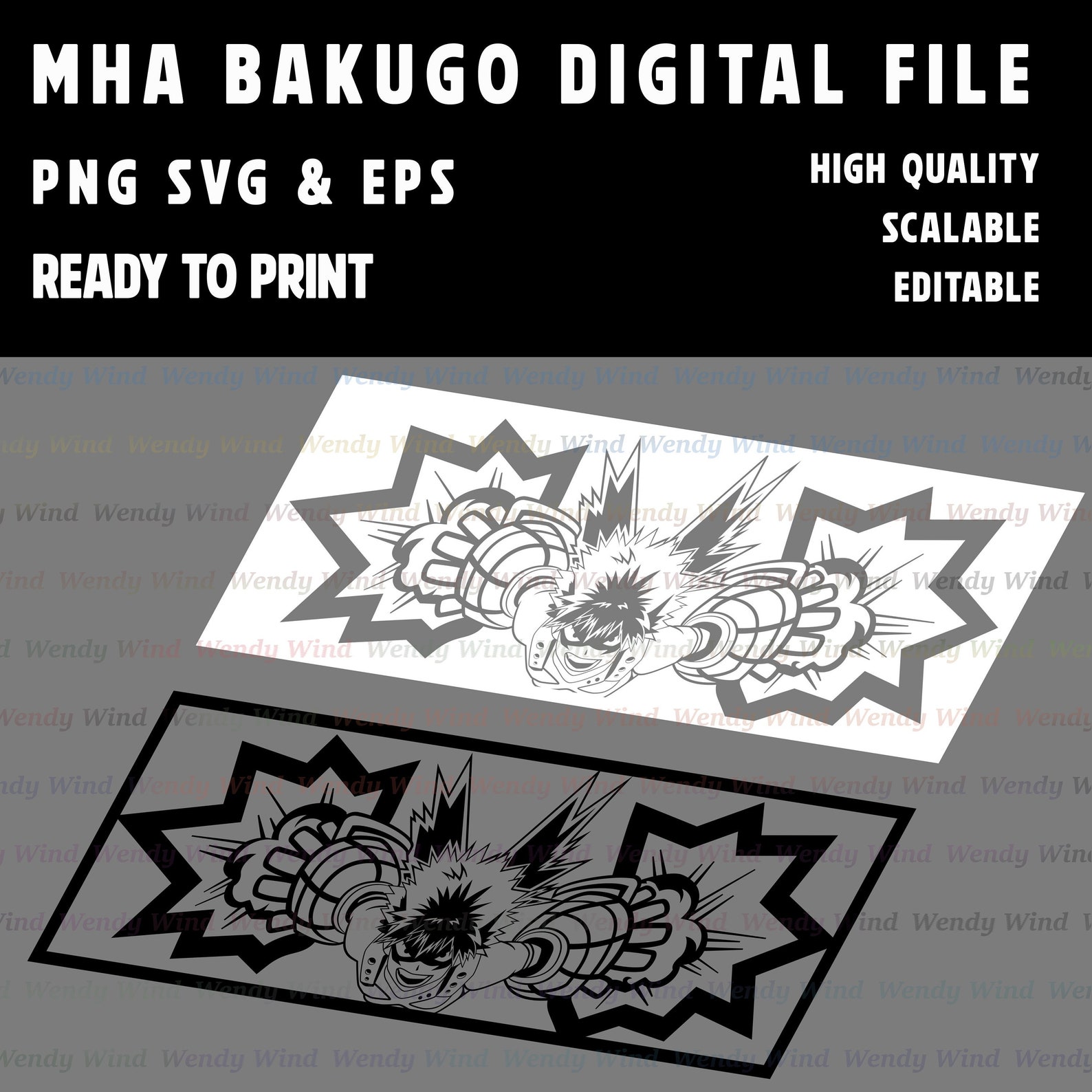 Anime Digital File Explosive Boy PNG, SVG, EPS - Etsy